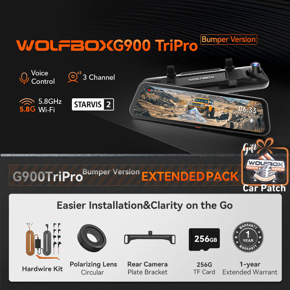 WOLFBOX G900 TriPro 3-Channel Dash Cam | 4K + Bumper Camera – West ...