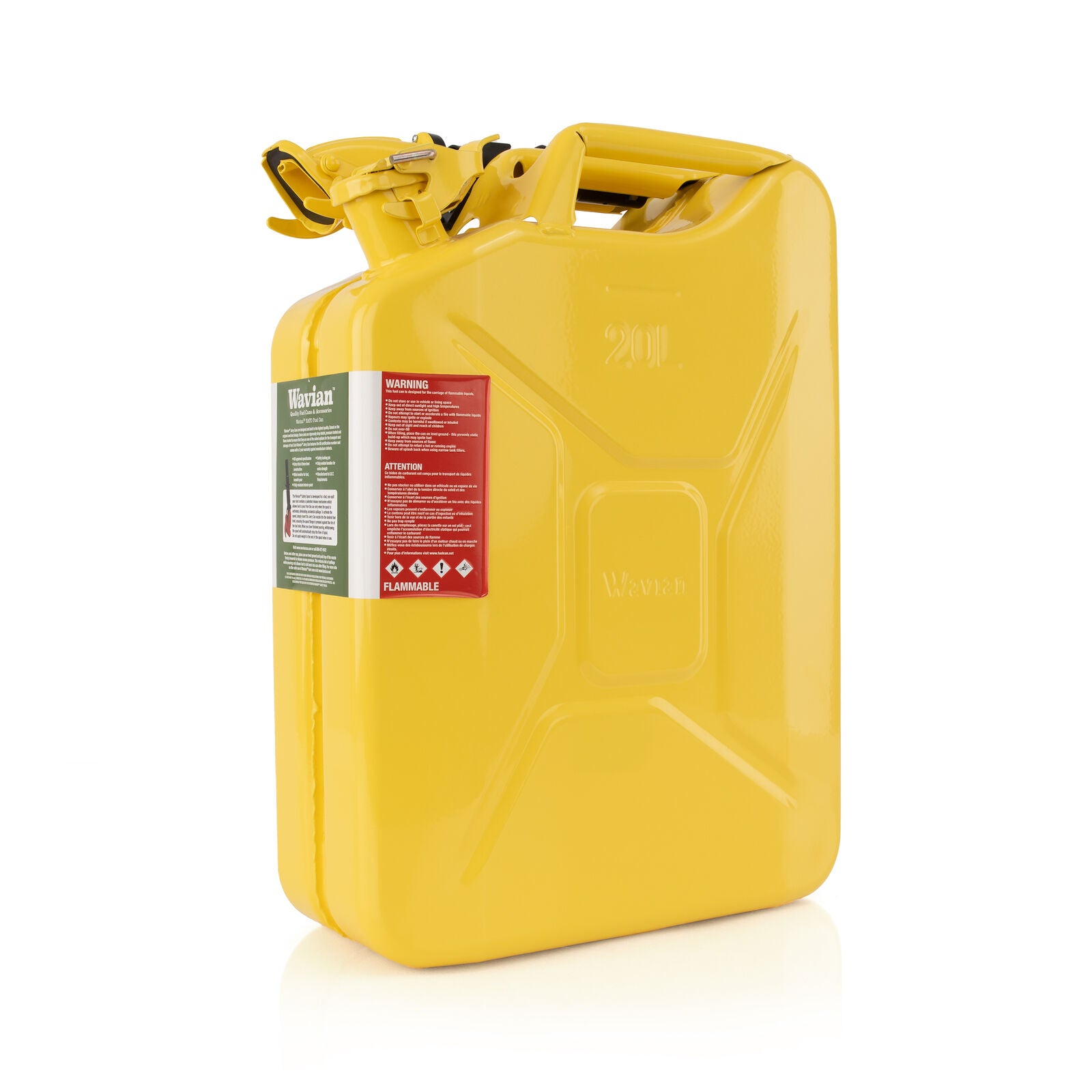 Wavian Yellow Gas Can - 20 Liter (5.3 Gallon) | Diesel Storage – West ...